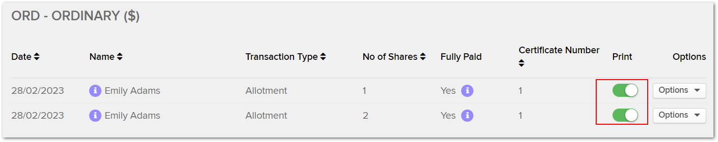 How do I combine Share/Unit Certificates for multiple share/unit ...